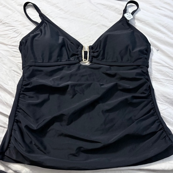 Time and Tru | Swim | New Time And Tru Black Swim Top Wgold Hardware At ...